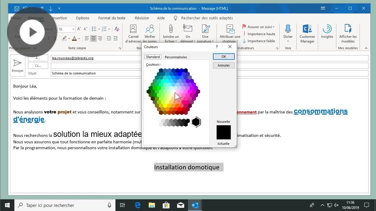 Outlook Office 365 : Mettre en forme le texte d'un e-mail - Outlook ...