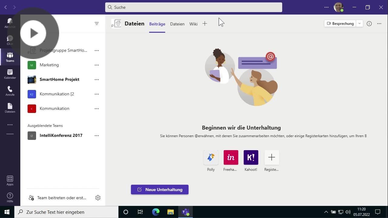 Erste Schritte in Teams 2022 - Microsoft Teams 2022 - BEGINNER - Skillsoft