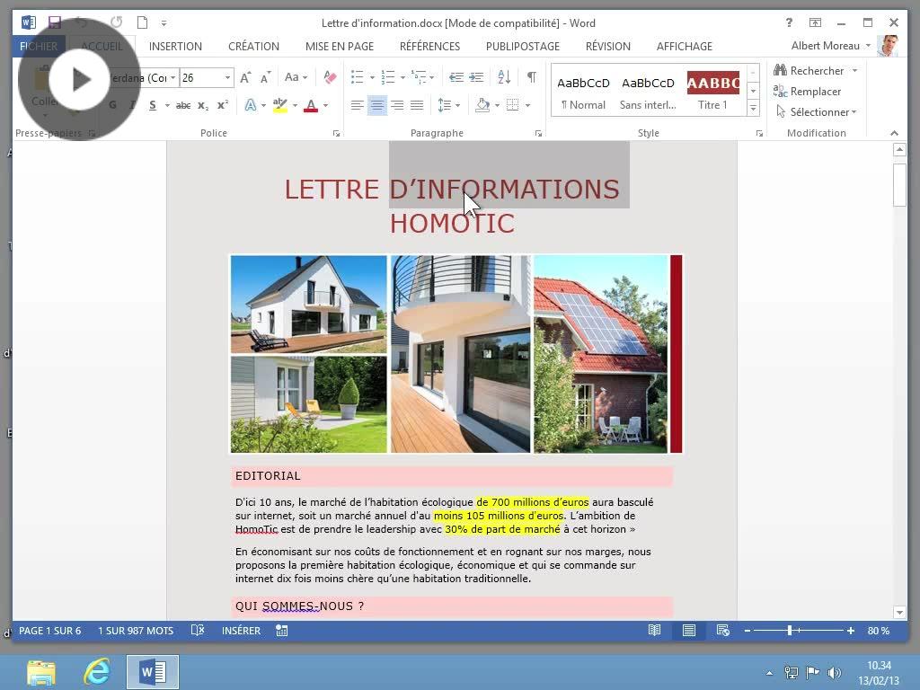 Configuration de Word - Word 2013 (Windows) - INTERMEDIATE - Skillsoft