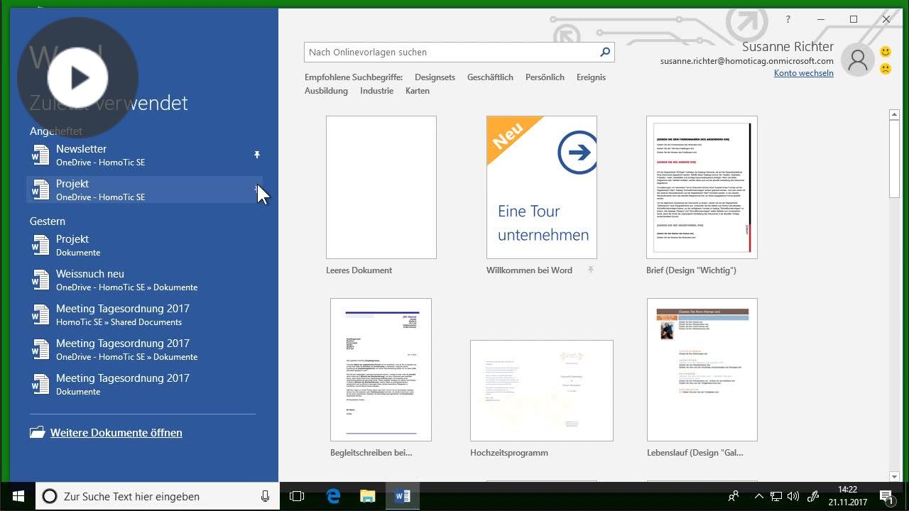 Verwenden von Word 2016 mit Office 365 - Word 2016 (Windows) - BEGINNER ...