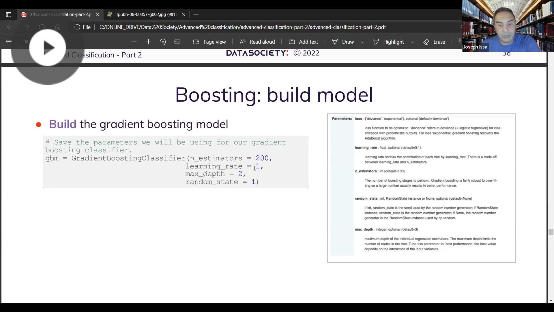 Advanced Classification in Python Bootcamp: Session 2 Replay - Python - BEGINNER - Skillsoft