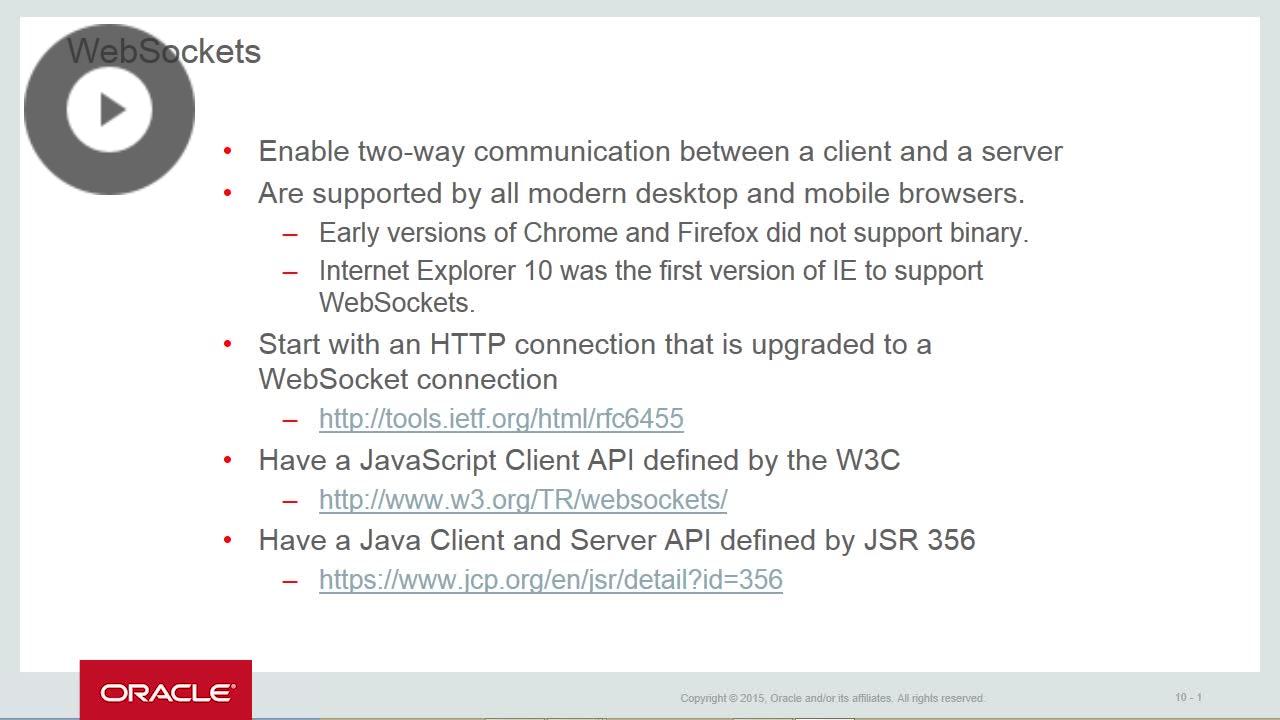 Front-end Apps: WebSockets & Security - Java EE 7 - Skillsoft