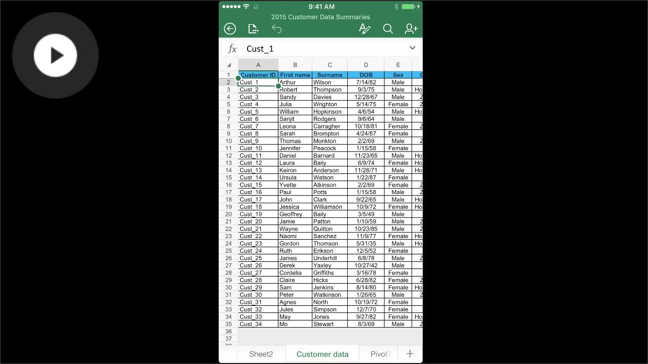 Using Workbooks in Excel for iPhone - Excel for iPhone - BEGINNER - Skillsoft