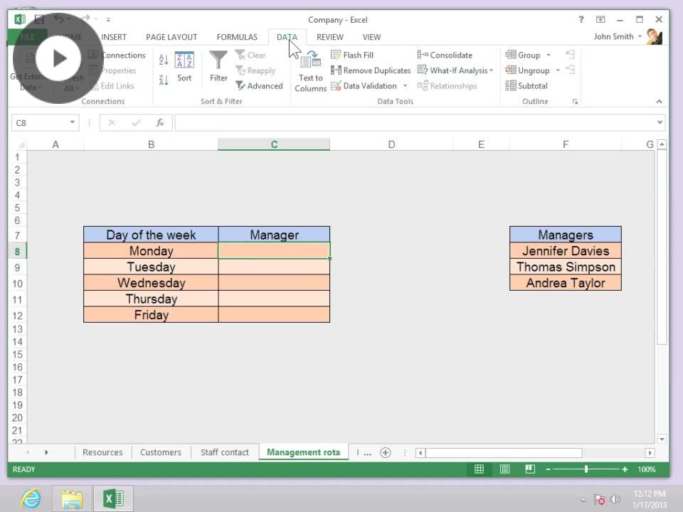 Manipulating Data - Excel 2013 (Windows) - Skillsoft