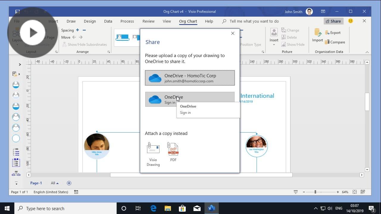 Sharing & Collaborating on a Document in Visio Professional 2019 ...