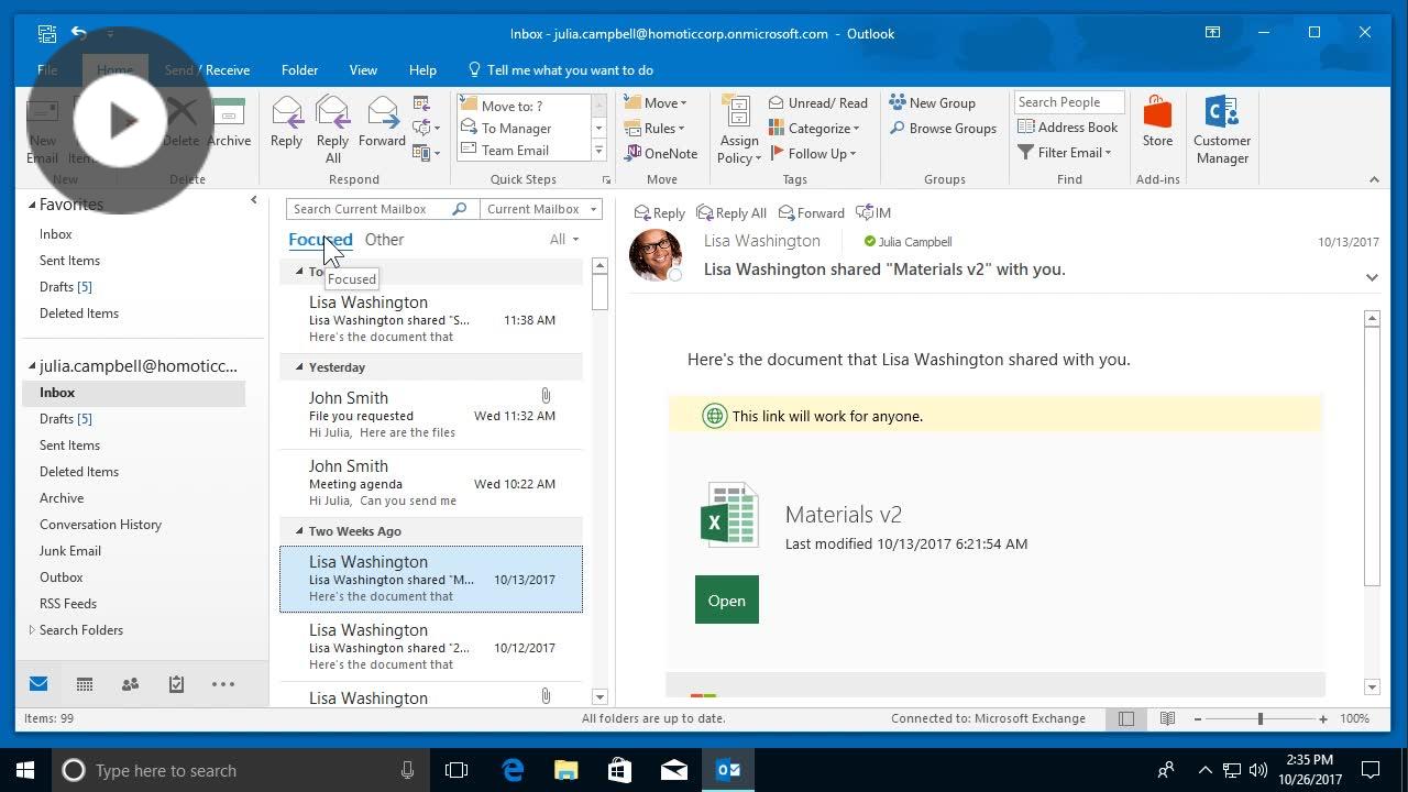 Using Outlook 2016 With Office 365 Outlook 2016 Windows BEGINNER 