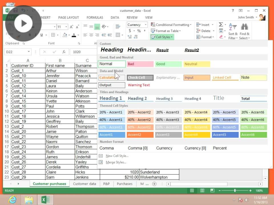 Formatting Data - Excel 2013 (Windows) - Skillsoft