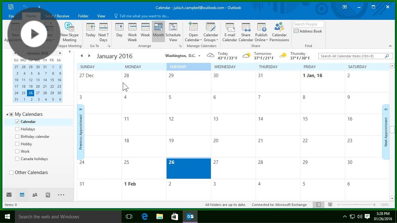 Calendar Tools in Outlook 2016 for Windows - Outlook 2016 (Windows ...