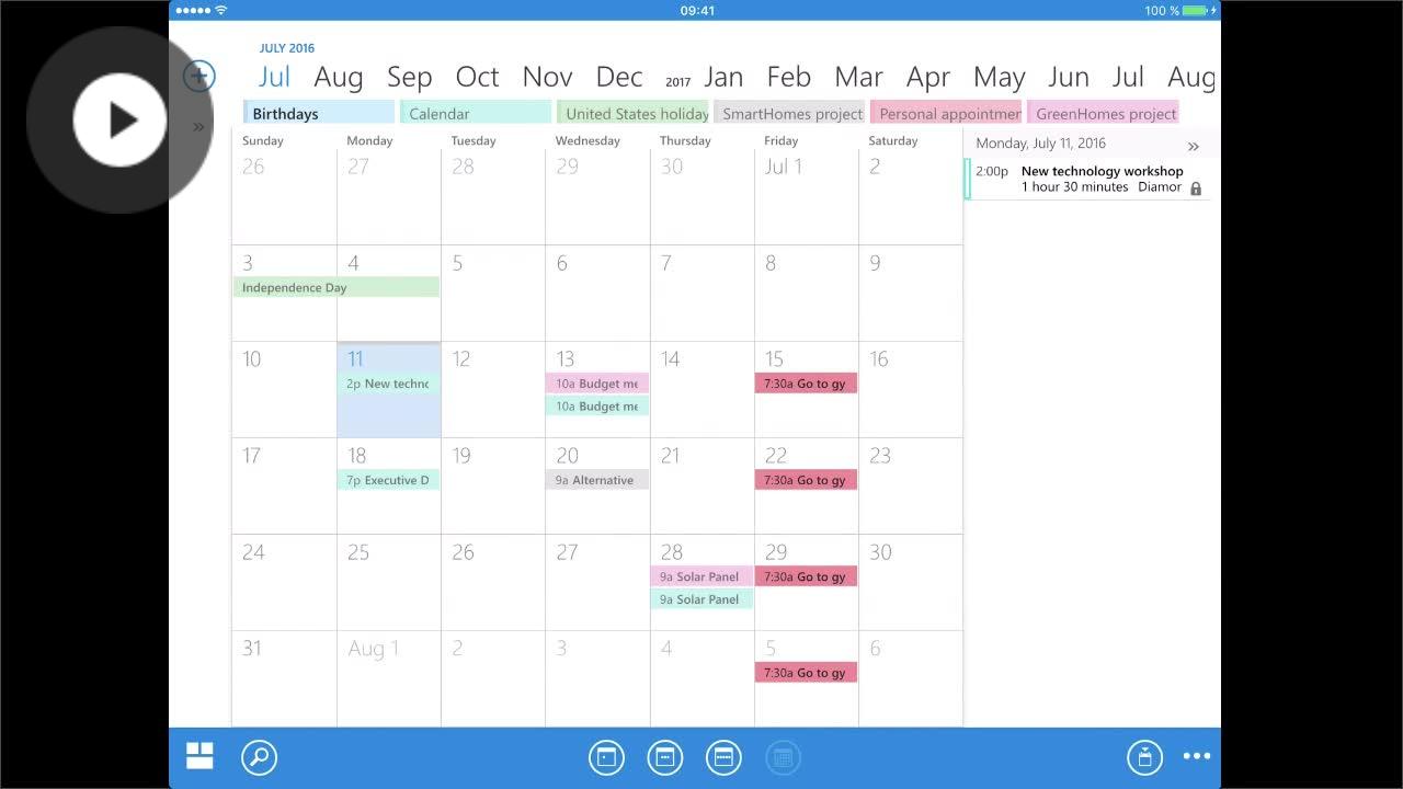 Calendar Tools in OWA iPad - OWA iPad - BEGINNER - Skillsoft
