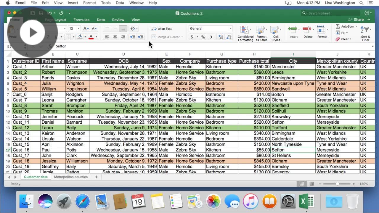 Finding, Sorting, & Filtering Data in Excel 2016 for Mac - Excel 2016 ...