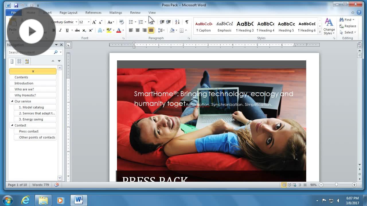 Modifying Document Structure in Word 2010 for Windows - Word 2010 ...